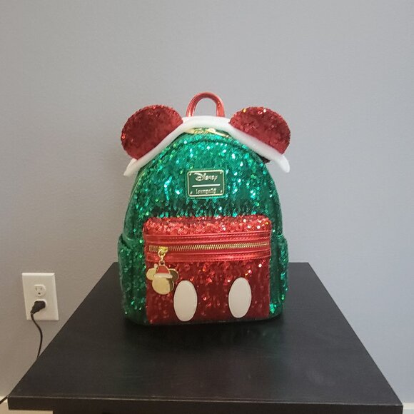 Loungefly | Bags | Loungefly Tis The Season Red And Green Sequin Mini ...